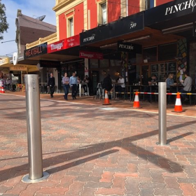 Retractable Bollards : Stainless Steel Retractable Key Operated Bollard